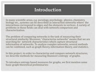 Entropy Based Measures For Graphs PPTX Computer Networking Computing