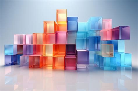 Premium Ai Image Cascading Arrangement Of Pastel Cubes Transitioning From Light To Dark Shades
