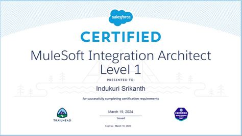 Mcia Certification Mulesoft Salesforce Integrationarchitect Mulesoftcommunity Indukuri