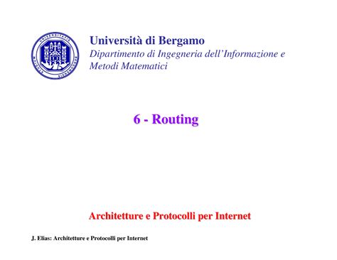 6 Routing Ip Routing 66 Routingrouting Architetture E Protocolli