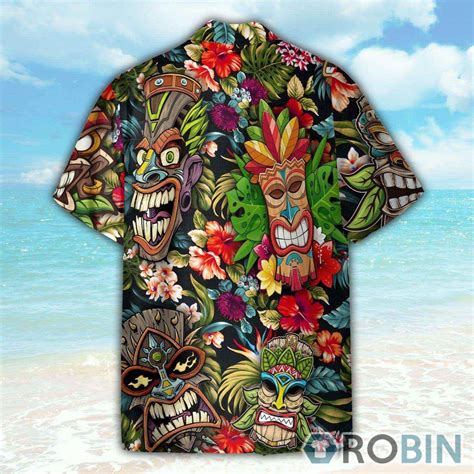 Summer Aloha Colorful Tiki Tiki Hawaiian Shirt Robinplacefabrics