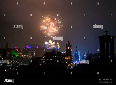 9pm Fireworks On Hogmanay 2022 On Princess Street As The Year Is