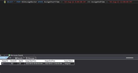 Mysql C Sql Query Want To Check Whether There Is Already An Exist Data Between Start Time And