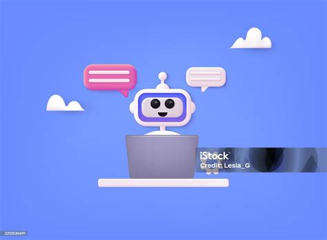 로봇 캐릭터는 자동화 마케팅 도구를 사용하여 Ai 검색 기술을 통해 질문에 답변하고 코딩을 지원합니다 3d 웹 벡터 일러스트레이션 3차원 형태에 대한 스톡 벡터 아트 및