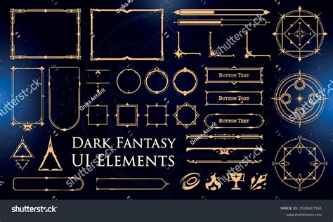 Set Dark Fantasy Elements User Interface Stock Vector Royalty Free Shutterstock