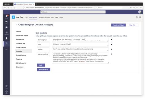 Sending A Link To A Teams Meeting From Live Chat Social Intents Knowledge Base