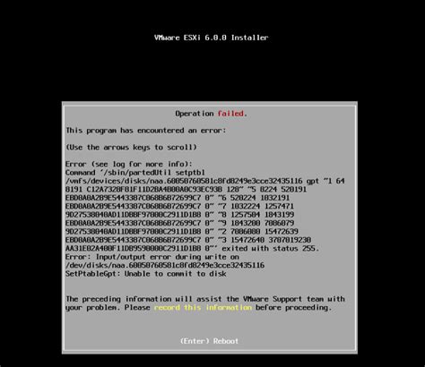 Error When Installing Esxi 60 On Ibm X3650 M4 Vmware Code