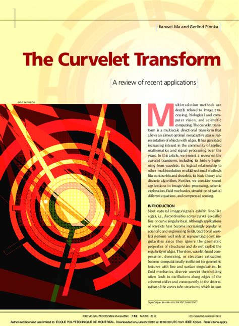 Pdf The Curvelet Transform