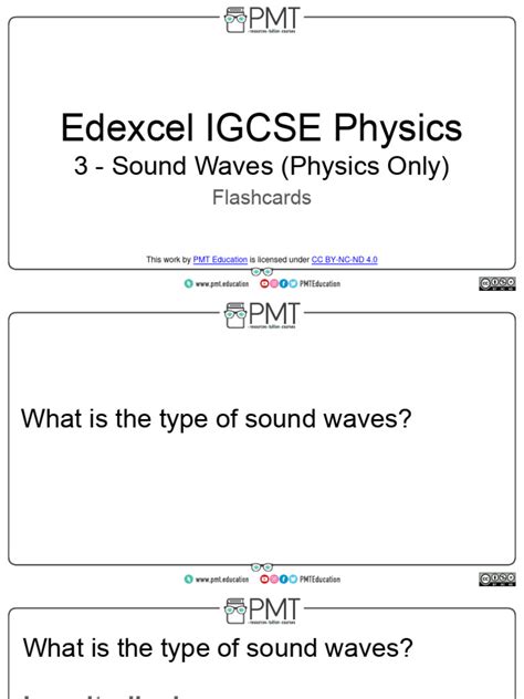 flashcards topic 3 sound waves physics only edexcel physics igcse