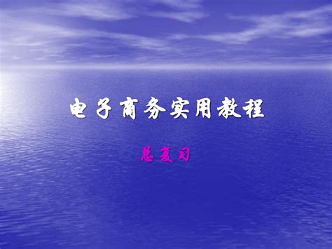 电子商务实用教程总复习 word文档在线阅读与下载 无忧文档