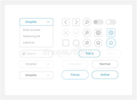 Software Ui Elements Kit Stock Vector Illustration Of Icon 264478957