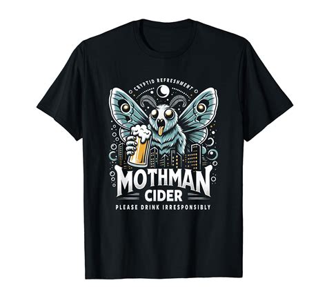Funny Cryptid Beer Brand Parody Mothman Cider T Shirt
