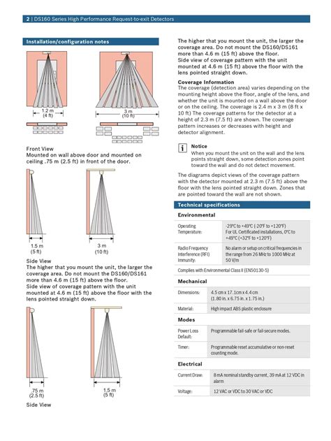 Bosch DS Series High Performance Requesttoexit Detectors