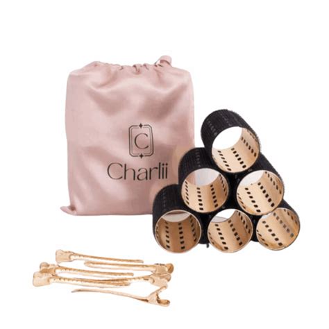 The Volume Set Xtra Wide Quick Grip Rollers Black Gold The Nest Hair Boutique