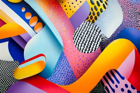 Colorful Abstract Mural Featuring Organic Shapes And Dynamic Patterns
