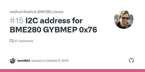 I2C Address For BME280 GYBMEP 0x76 Issue 15 Adafruit Adafruit BME280 Library GitHub
