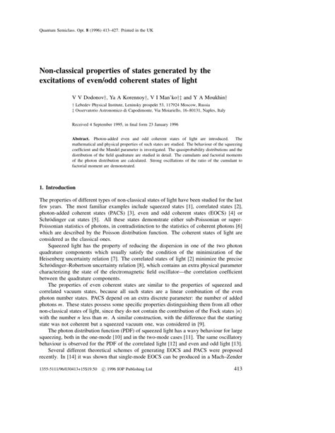 Pdf Non Classical Properties Of States Generated By The Excitations Of Evenodd Coherent