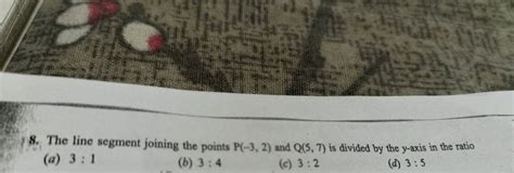 The Line Segment Joining The Points P−32 And Q57 Is Divided By The