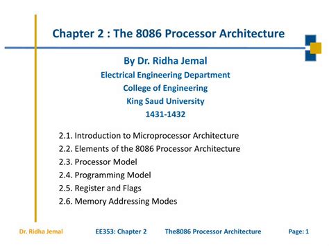 Pdf Chapter 2 The 8086 Processor Architecture · Chapter 2 The