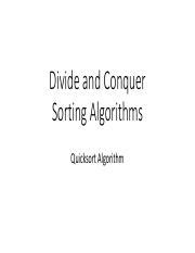 Understanding Quicksort Divide Conquer Merge And Sort Course Hero