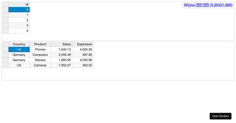Wijmo Props로 데이터 전달하기 Codesandbox