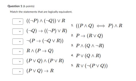 Solved Question 1 6 ﻿pointsmatch The Statements That Are