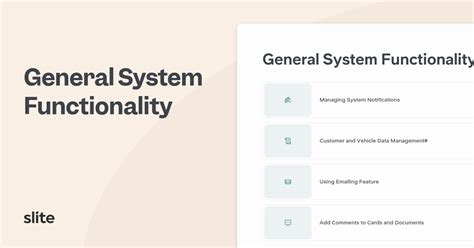 General System Functionality
