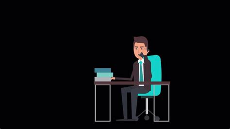Animation Office Worker Stock Video Footage For Free Download