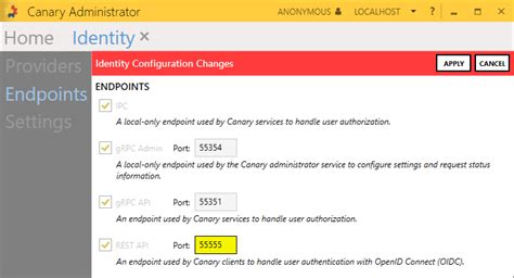 How To Change The Identity Rest Api Port Version Identity Canary Community