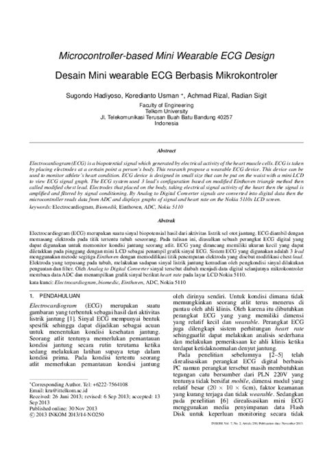 pdf microcontroller based mini wearable ecg design