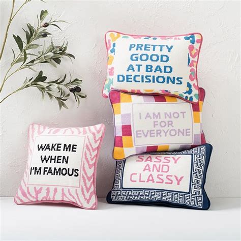 Needlepoint Quotes Accent Pillow Antique Farmhouse