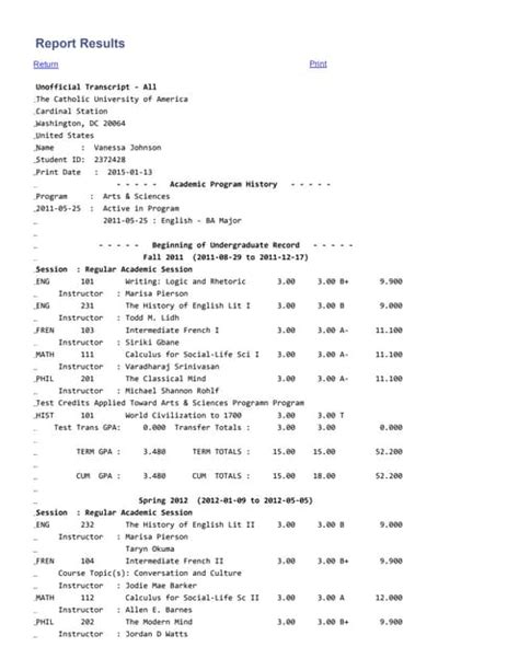 Unofficial Transcipt Spring 2015 Pdf