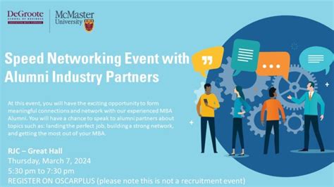 Speed Networking Event With Alumni Industry Partners Degroote School