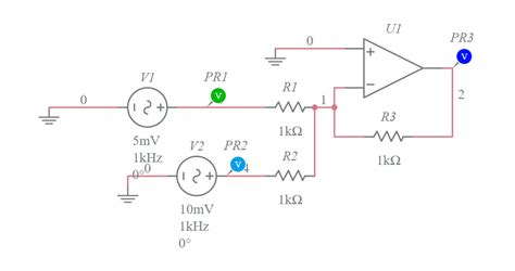 Inverting Summing Amplifier Multisim Live