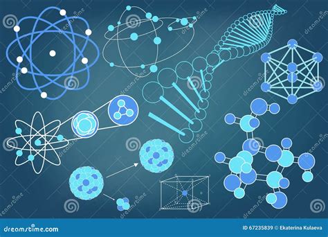 Eelements Symbols And Schemes Of Physics Vector Illustration