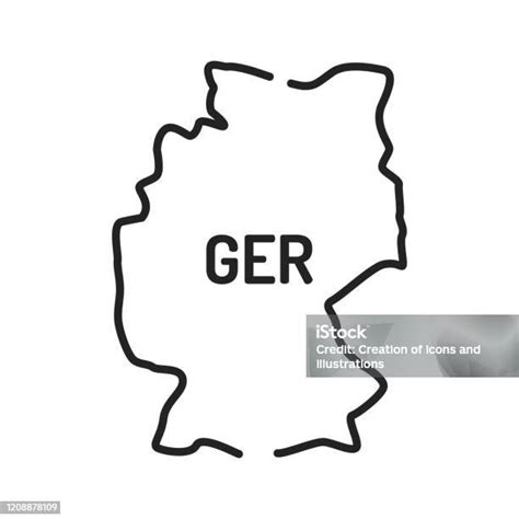 독일지도 검은 선 아이콘입니다 국가의 국경입니다 웹 페이지 모바일 앱 프로모션에 대한 픽토그램 Ui Ux Gui 디자인 요소입니다 편집 가능한 스트로크입니다 0명에 대한