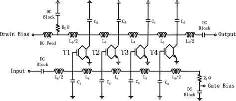 Schematic Of A Four Stage Graphene Distributed Amplifier Download Scientific Diagram