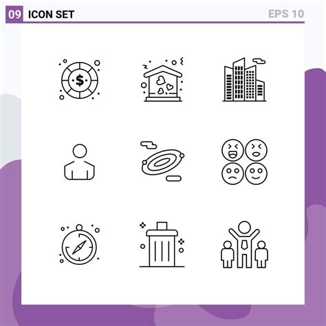 Pack Of 9 Creative Outlines Of Space Rotation Move Person Male Editable Vector Design Elements