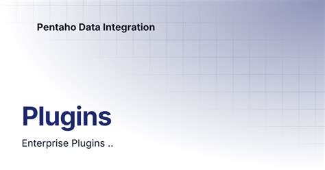 plugins pentaho data integration