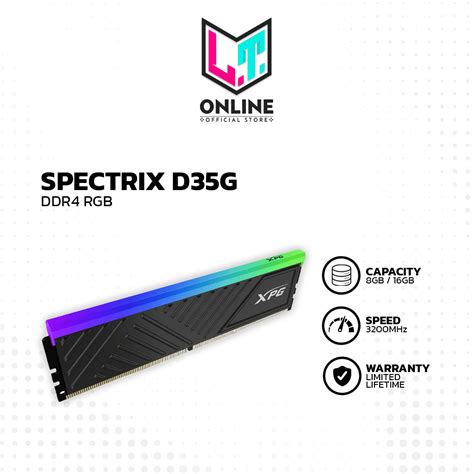 XPG SPECTRIX D G DDR RGB Black Gaming RAM MHZ GB GB GB Shopee Malaysia