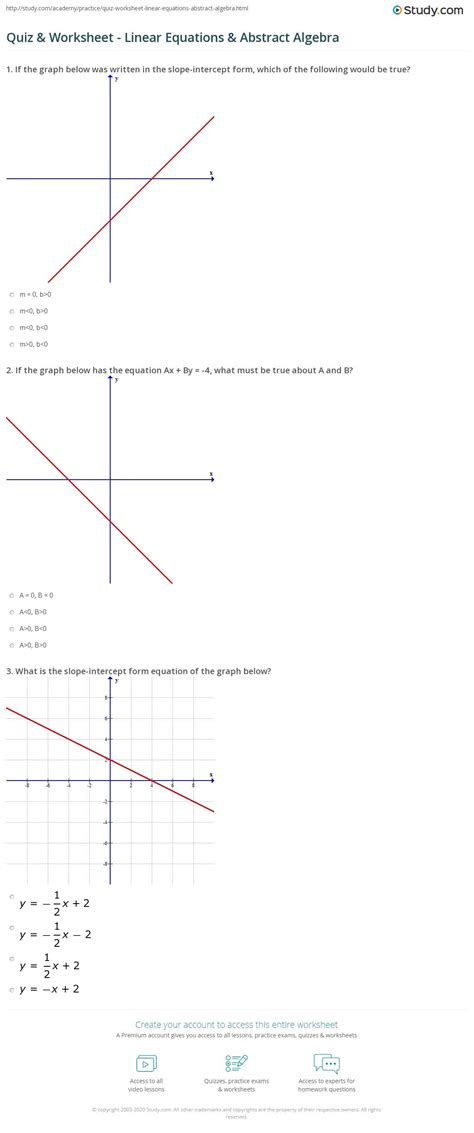 Graphing Linear Equations Practice Worksheet Graphing Linear Equations Algebra Worksheets