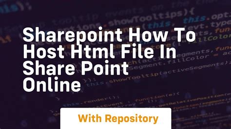 Sharepoint How To Host Html File In Share Point Online Youtube