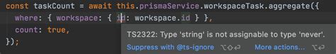bug aggregations api type string is not assignable to type never