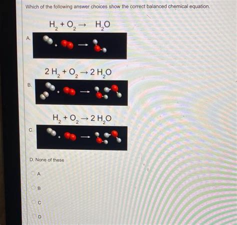 Solved Which Of The Following Answer Choices Show The