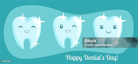 국제 치과 의사의 날 포스터 인사말 및 세 개의 치아가있는 초대장 0명에 대한 스톡 벡터 아트 및 기타 이미지 0명 3가지 개체 각경 Istock