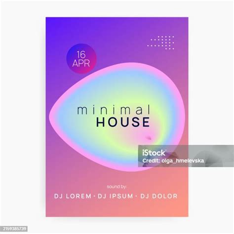 일렉트로 플라이어 트렌디 한 글리치 세트 초대장 모양에 대한 동적 패턴 재즈 하우스 페스트 네온과 콘서트 레이아웃 분홍색과 파란색 전기 전단지 Dj에 대한 스톡 벡터 아트