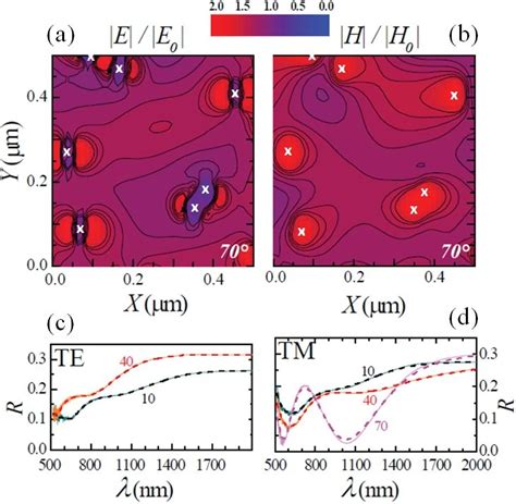 numerical simulations of the near field spatial distributions and