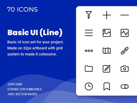 Basic UI Icons Line Behance