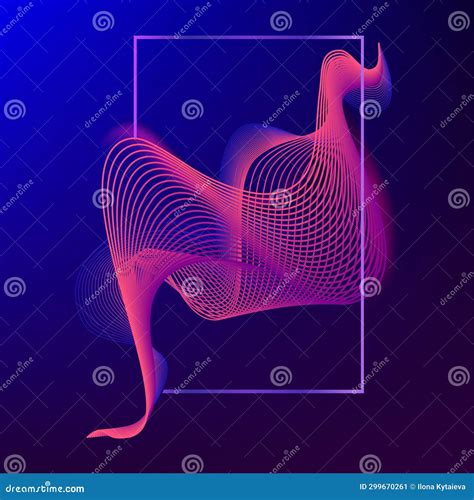 Dynamic Amorphous Shapes Abstract Fluid Forms With Gradient Liquid Shape Made Of Lines With