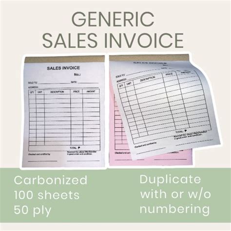 sales invoice generic 4x5 small size carbonized shopee philippines